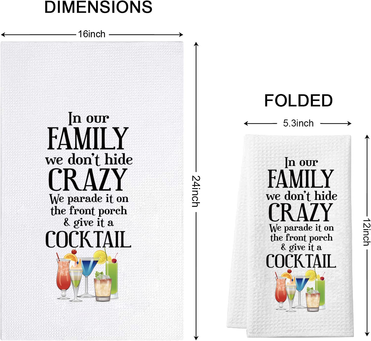 TSOTMO Cocktail Drinking Gift in Our Family We Give It A Cocktail Kitchen Towel Dish Towel (give it a Cocktail Towel)