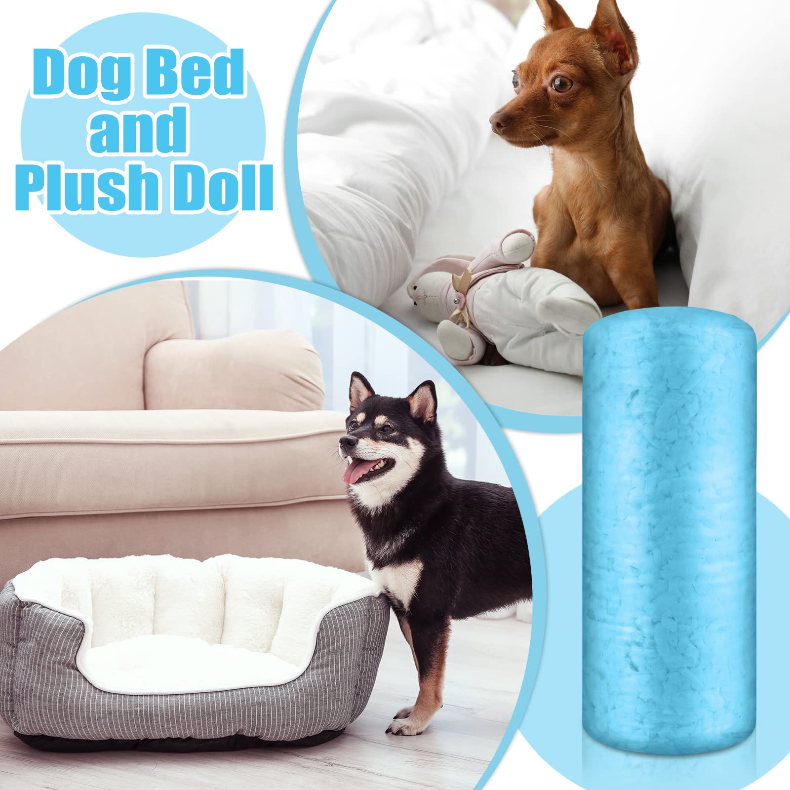 Marsui Bean Bag Filler Soft Shredded Memory Foam Filling Foam Refill for Pillow Stuffing Dog Animals Beds Couch Chairs Cushions and Arts Crafts (Blue,10lbs)
