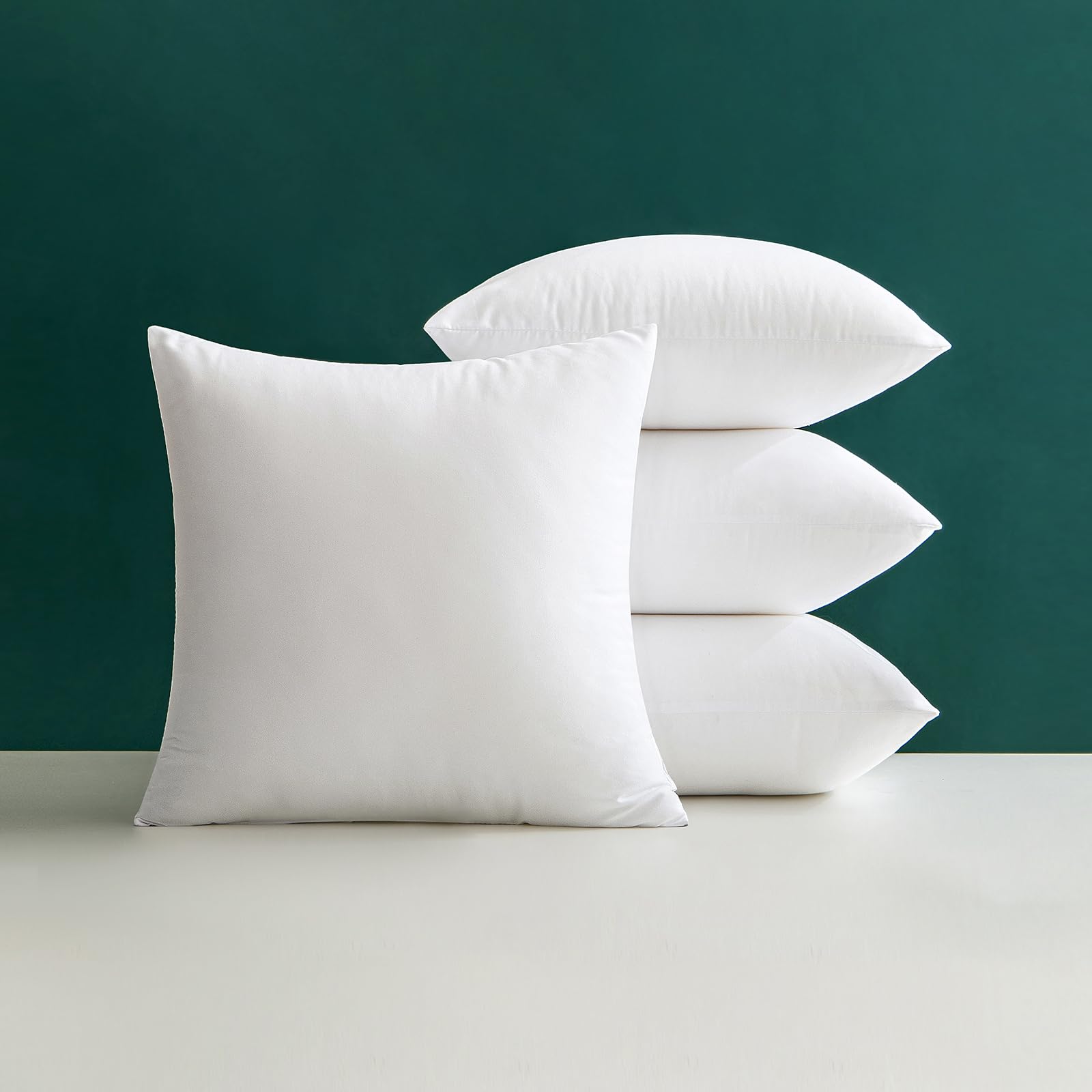 MIULEE 18x18 Pillow Inserts Throw Pillow Inserts Set of 4 18 x 18 Inches Pillow Inserts Square White Decorative Throw Pillows for Couch Sofa Bed