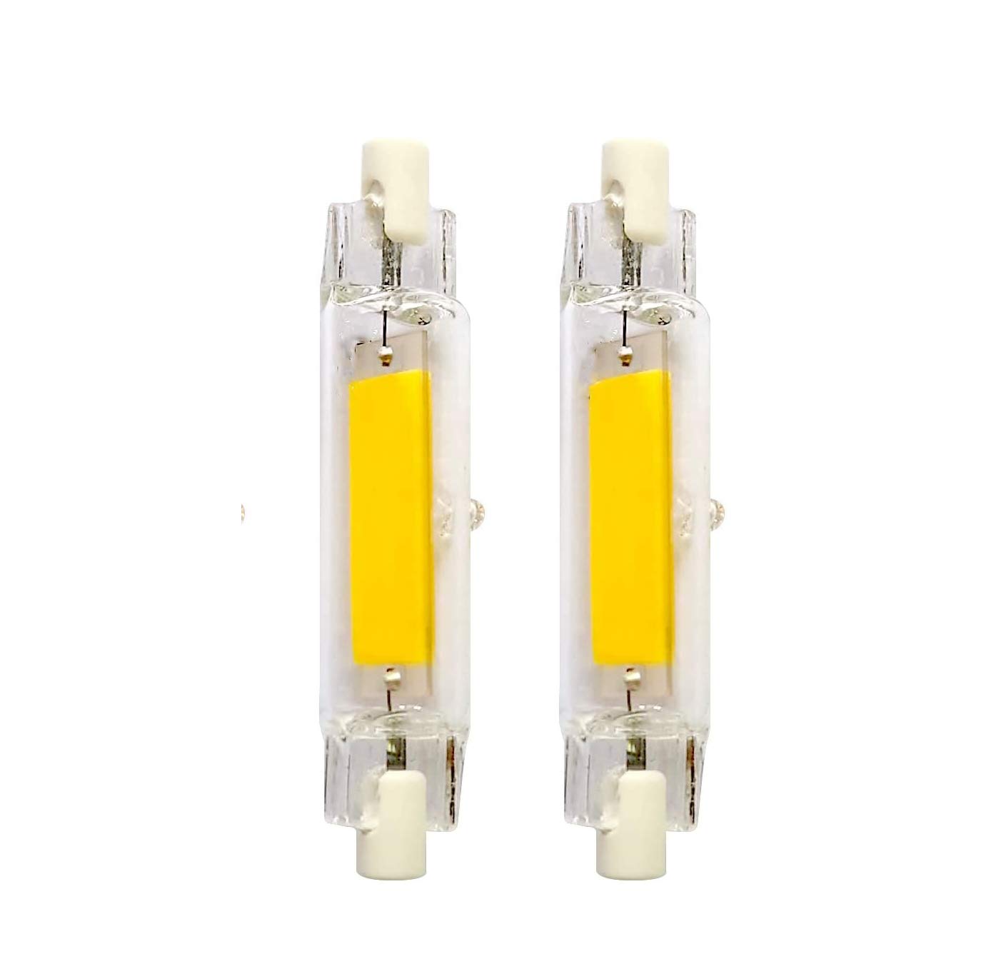 Qixivcom 2 Packs 78mm 10W R7S LED Bulbs LED COB Light 100W Halogen Equivalent J Type T3 120V R7S Dimmable Daylight White 6500K Double Ended R7S LED J78 Flood Light Landscape Lights Lamp Work Lighting