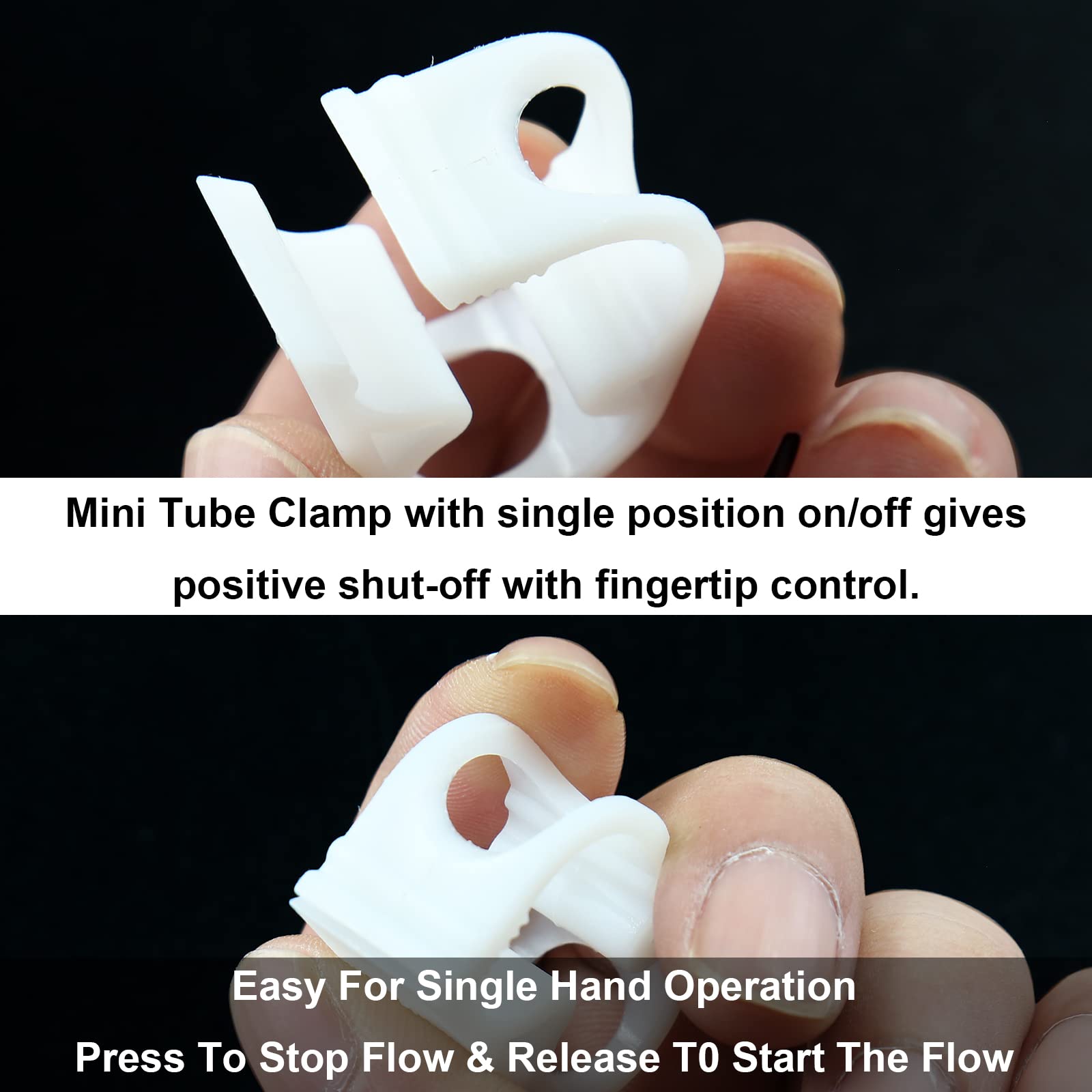Unlorspy 5Pcs Plastic Tubing Clamps, 1/5"-3/10" Plastic Hose Clamp, Laboratory Pinch Valve for Tubing 5-8mm