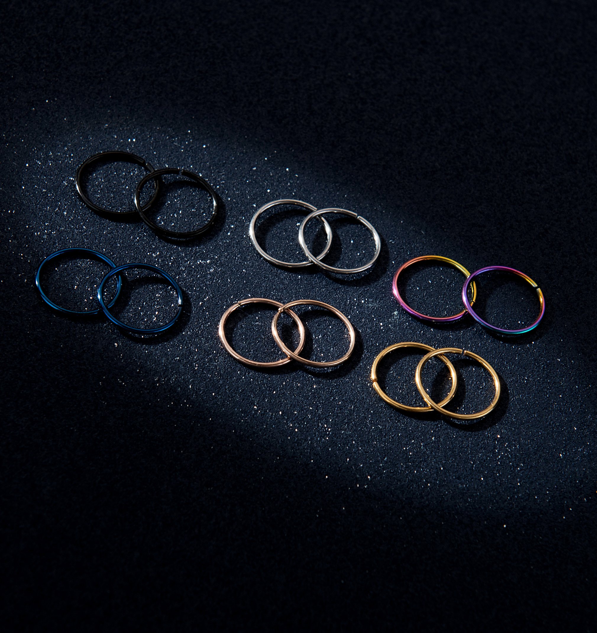 Masedy 12Pcs 20G 316L Stainless Steel Nose Rings Hoop Tragus Cartilage Septum Ring Lip Piercing 10MM