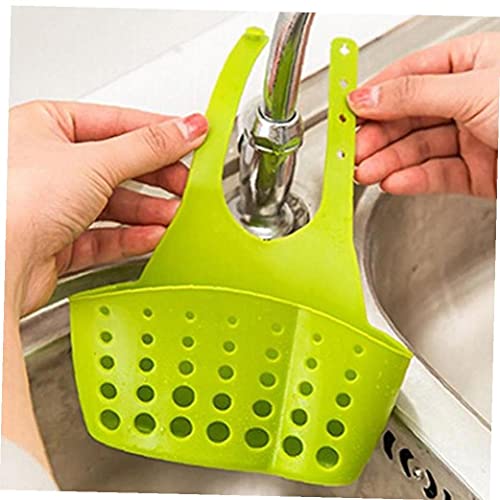 Pinicecore Kitchen Sink Sponge Holder Sink Holder Sponge Drain Rack 2 Bags Holes Tap Hanging Strainer Organizer for Brush Sponge Bathroom Holder Kitchen Holder Green