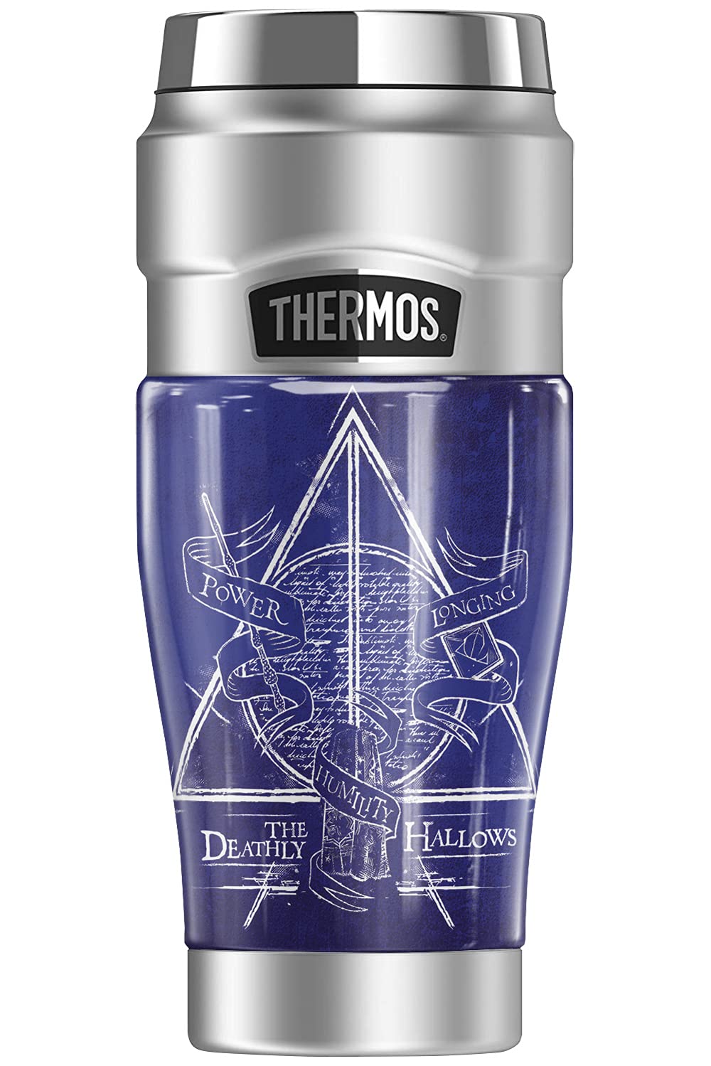 THERMOS Harry Potter Deathly Hallows Logo STAINLESS KING Stainless Steel Travel Tumbler, Vacuum insulated & Double Wall, 16oz