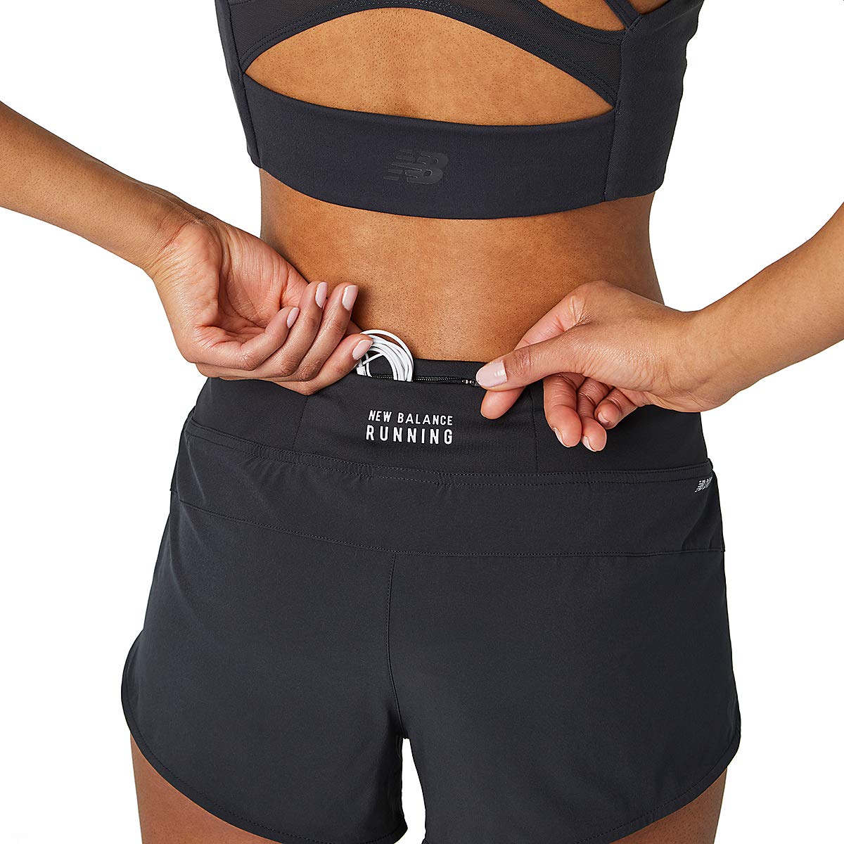 New Balance Women's Impact Run 3 Inch Short, Black, Large