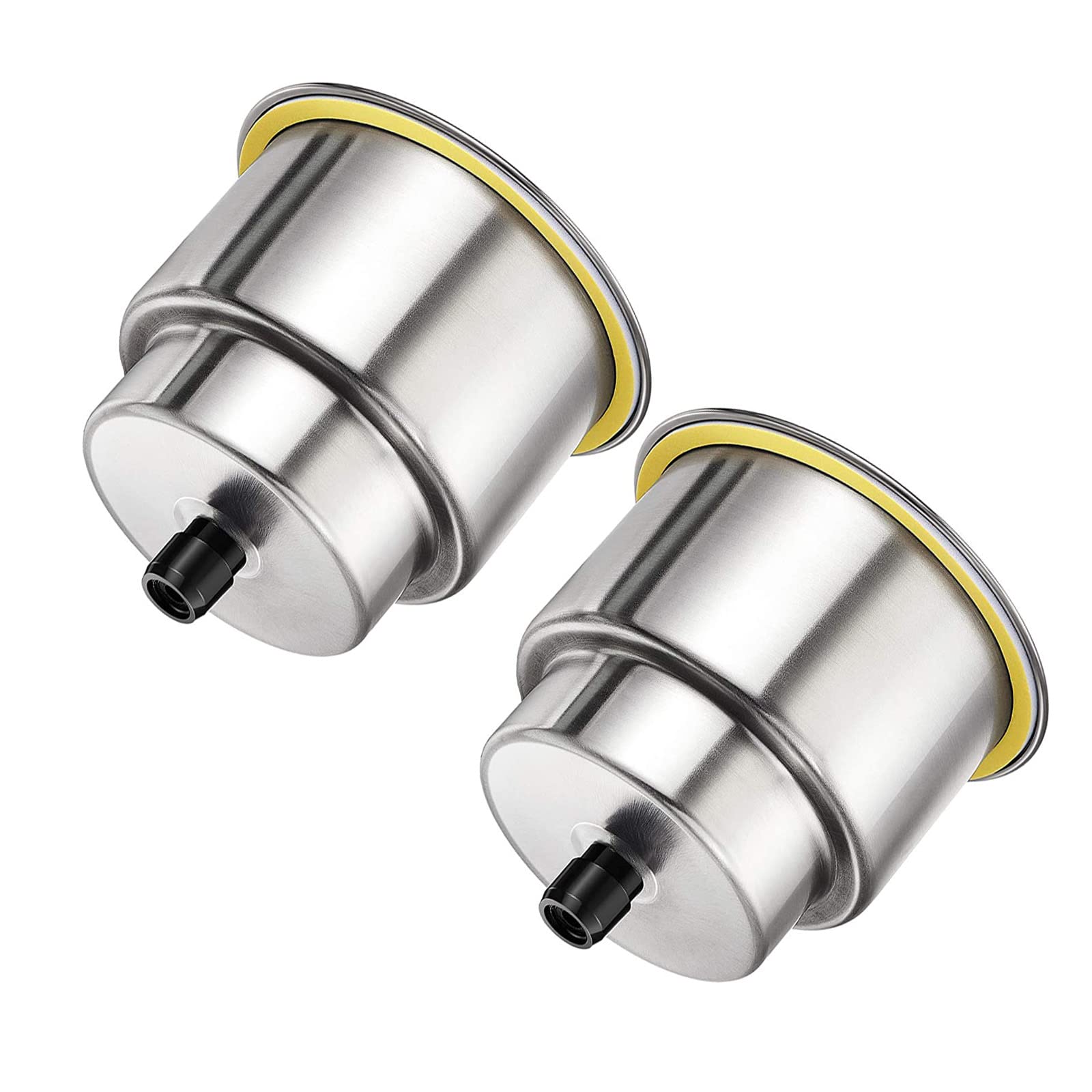 Pebbly Beach 4 PCS Boat Cup Holder, Stainless Steel Cup Holder Insert with Drain for Boat and RV