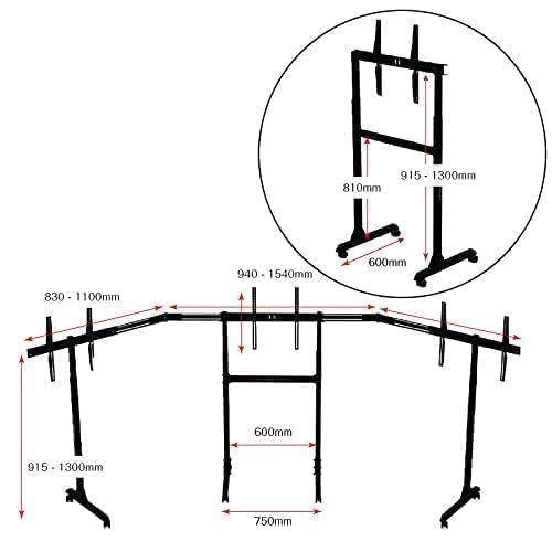 Next Level Racing Free Standing Triple Monitor Stand (NLR-A010)