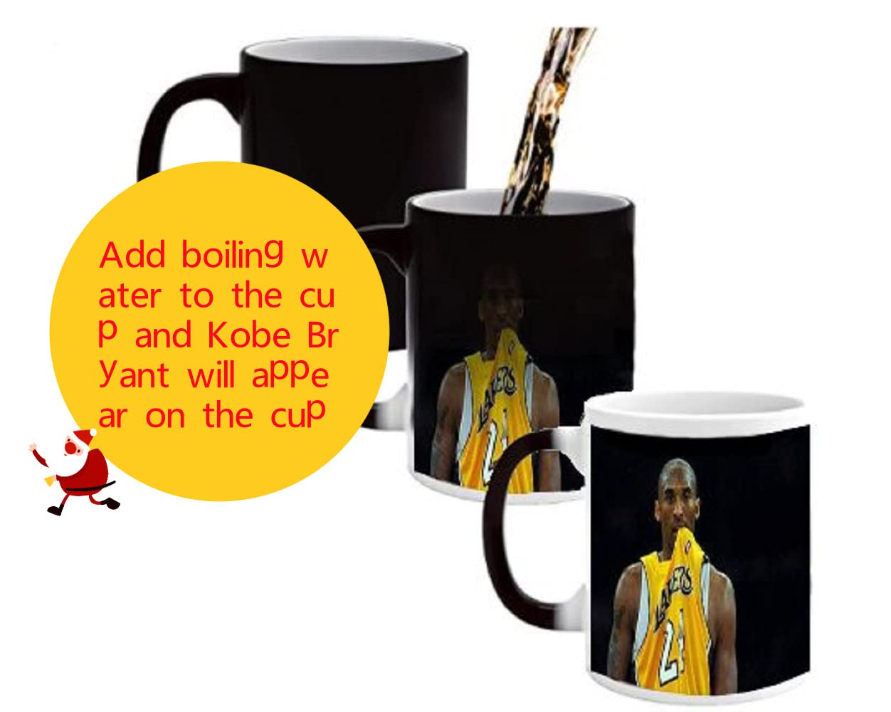 Mug color changing magic cup hot water display photo cup color changing magic cup salutes 24 MVP, adding hot water will change Mug souvenir gift office home coffee cup