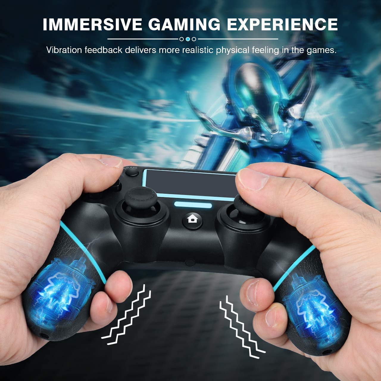 predark PC Contreoller,Wired Game Controller Compatible with P-4/PC,with Motion Motors,Mini LED Indicator and Anti-Slip Design - Berry Blue