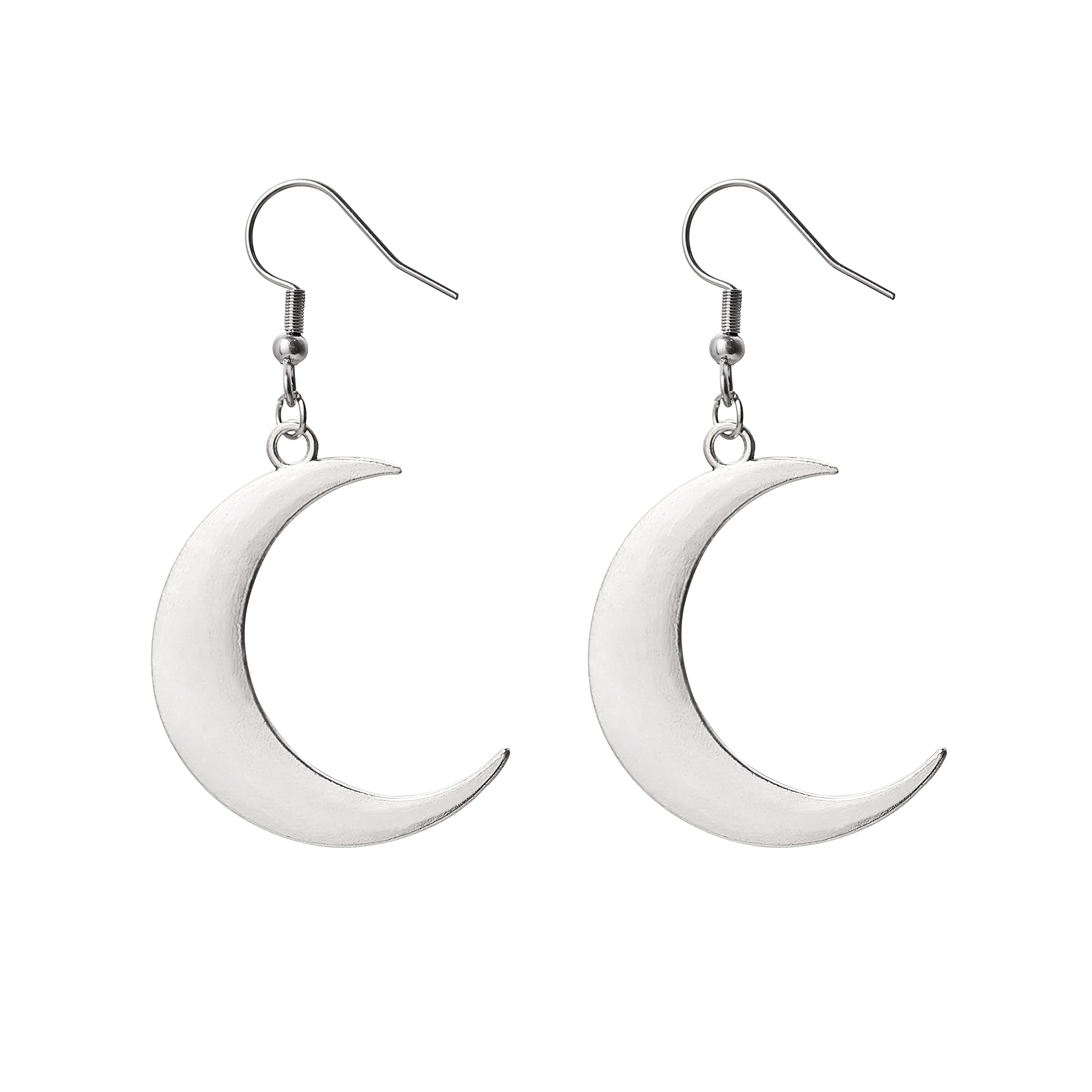 Sacina Gothic Moon Earrings, Zinc Alloy Crescent Moon Pendant, Celestial Earrings, Goth Jewelry Gift for Women