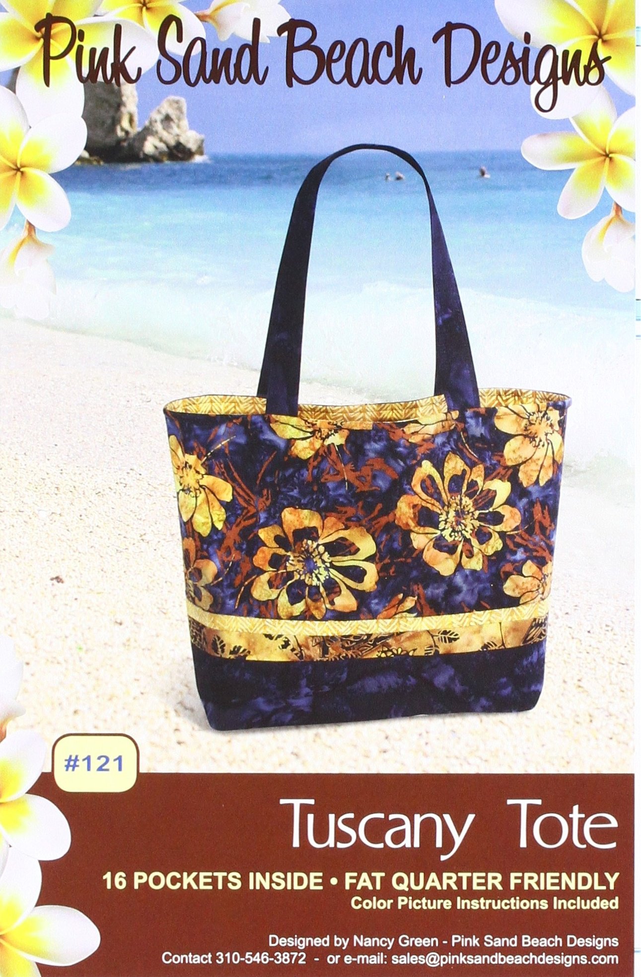 Pink Sand Beach Design Tuscany Tote Pattern, Brown