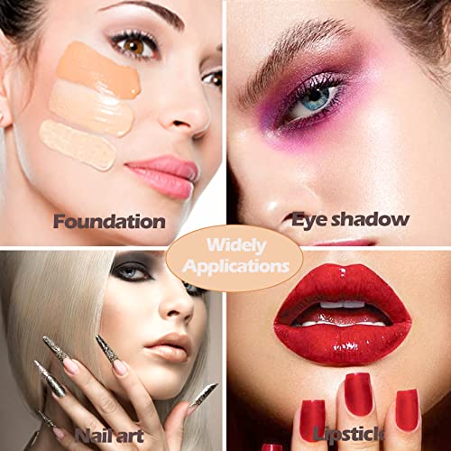 Penugo 180 Degree Folding Acrylic Makeup Mixing Palette, Plastic Foundation Makeup Facial Palette with Felt Bag, Transparent Spatula Tool for Eyeshadow Liquid Foundation Cosmetic Pigment Mixing