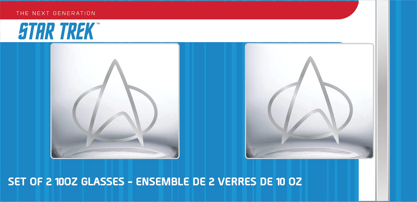 Star Trek: The Next Generation - Collectible Whiskey Glasses - Set of 2 Glasses (10 oz.)