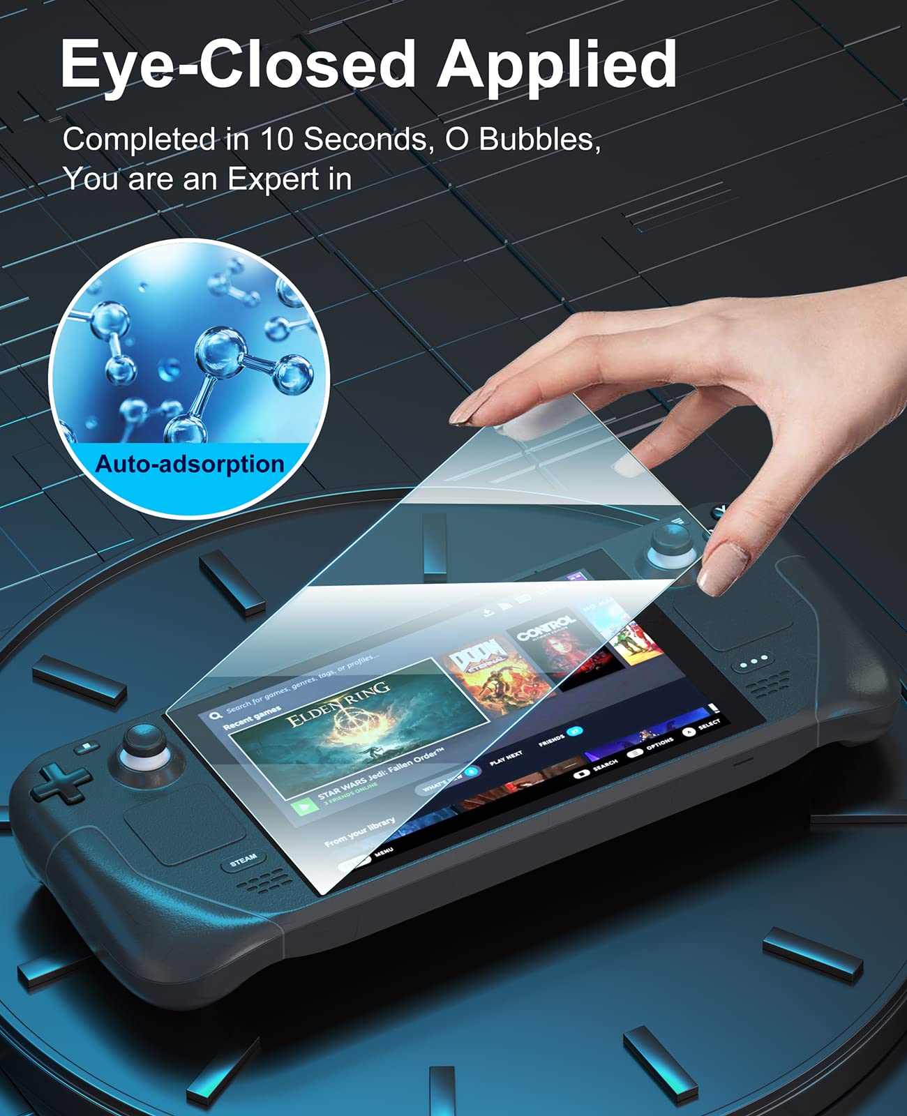 WEGWANG Screen Protector for Steam Deck,7 inch HD Tempered Glass Anti Scratch Work Compatible with Steam Deck【2 Pack】 (GEVG060K-WUS-2)
