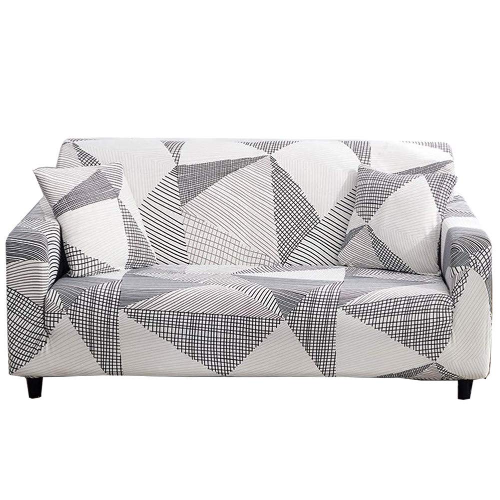 nordmiex Printeded Stretch Sofa Slipcover - 1 Piece Elastic Polyester Spandex Couch Covers- Universal Fitted Sofa Slipcover Furniture Protector (Loveseat Sofa,Black/Cream)