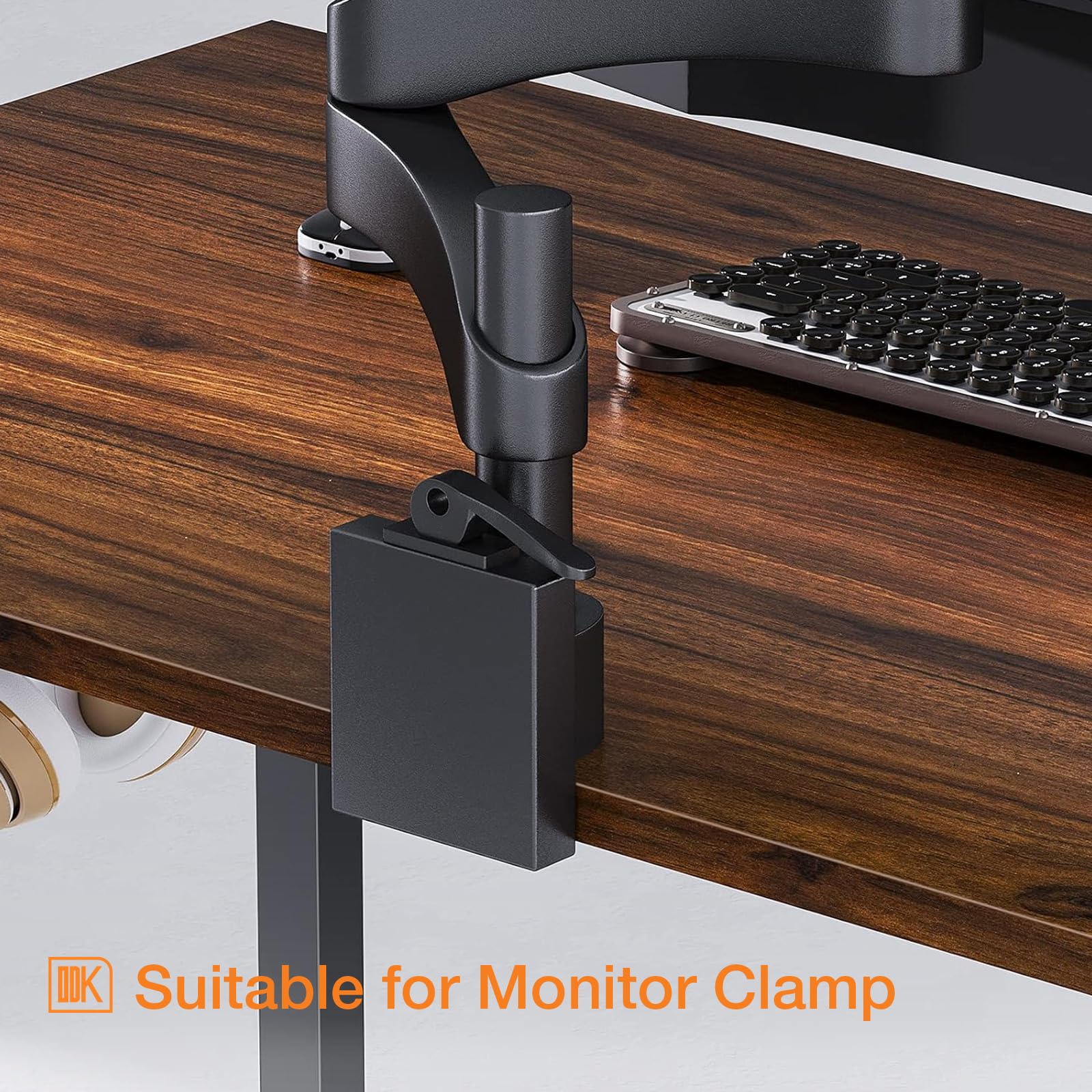 ODK Computer Desk Large Office Desk, 48 Inch Gaming Desk with Storage, Modern PC Desk Work Table with Headphone Hook for Home Office, Deep Brown