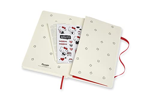 Moleskine Limited Edition Hello Kitty Notebook, Hard Cover, Large (5" x 8.25") Plain/Blank, White, 240 Pages
