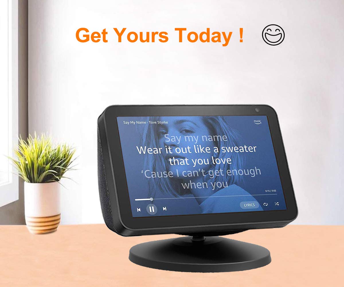 Naitmsad NOOBECR ELPHA Stand for Echo Show 8 and 5 (1st and 2nd Gen) Adjustable Mount Accessories for Amazon Alexa Show, Magnetic Attachment, Swivel and Tilt, Black