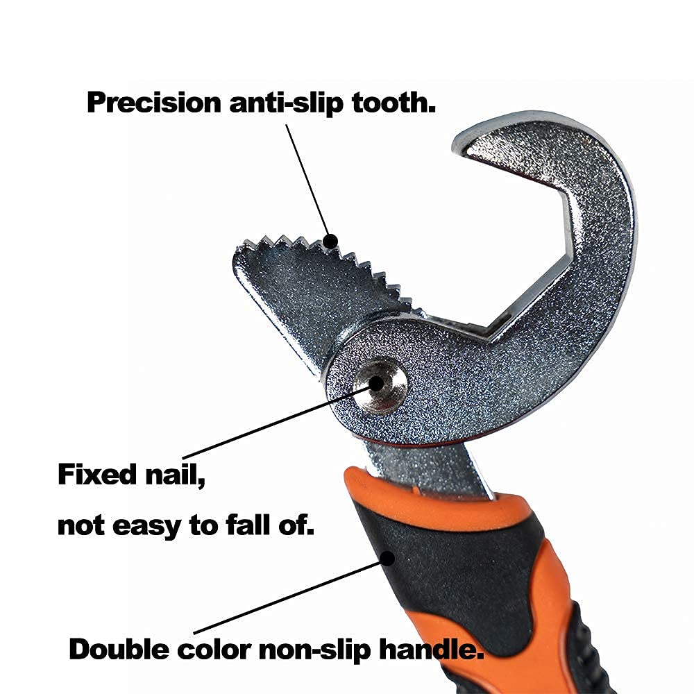 n/m J.H. Metal Multi-function Portable Universal Wrench Set with Rubberized Anti-Slip Grip 9-32mm - Adujustable Wrench (2PCS)
