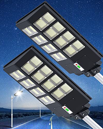 WYWNA 3 PCS Solar Street Lights Outdoor Waterproof BC800 Outdoor Solar Lights 800W