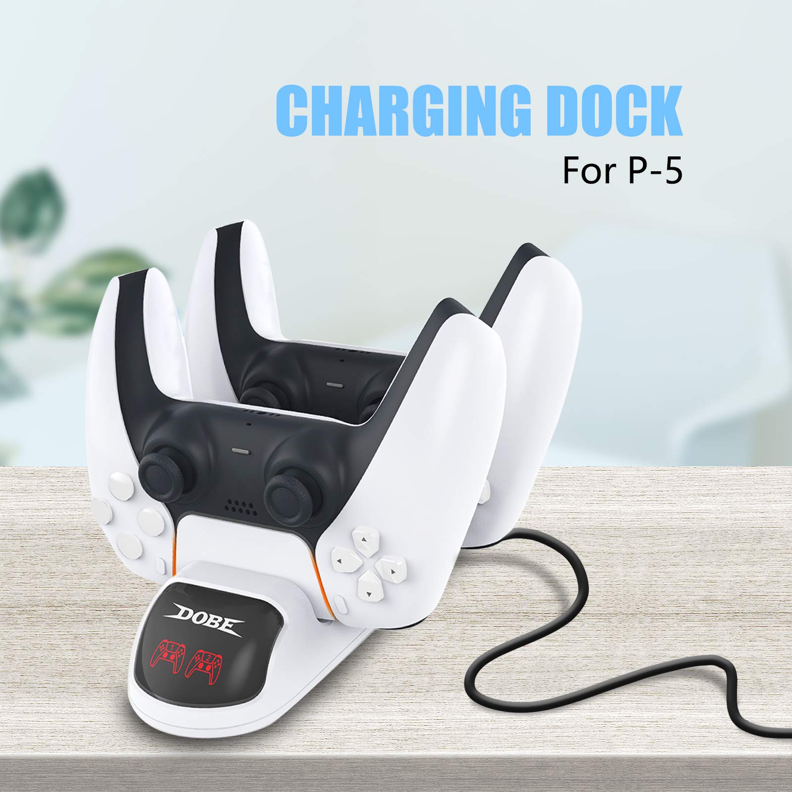 PS5 Controller Charger Station, PS5 DualSense controller charging dock,PS5 controller charger station with Two Type-C adapter