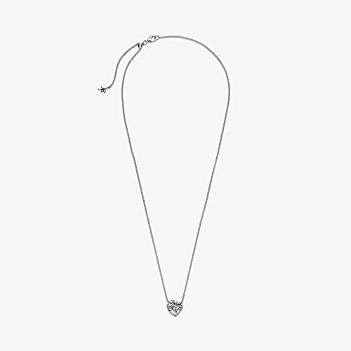 Pandora Jewelry Heart Family Tree Cubic Zirconia Necklace in Sterling Silver, 19.7", No Box