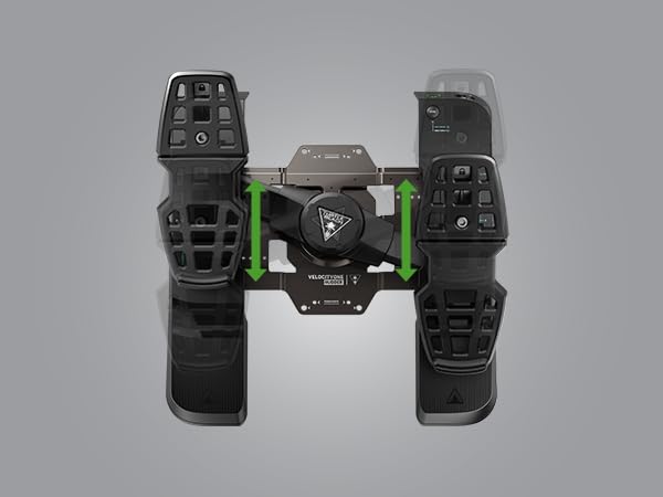 Turtle Beach VelocityOne Universal Rudder Pedals for Windows 10 & 11 PCs, Xbox Series X, Xbox Series S, and Xbox One Featuring Smooth Rudder Axis, Adjustable Brakes and Pedal Width – Black