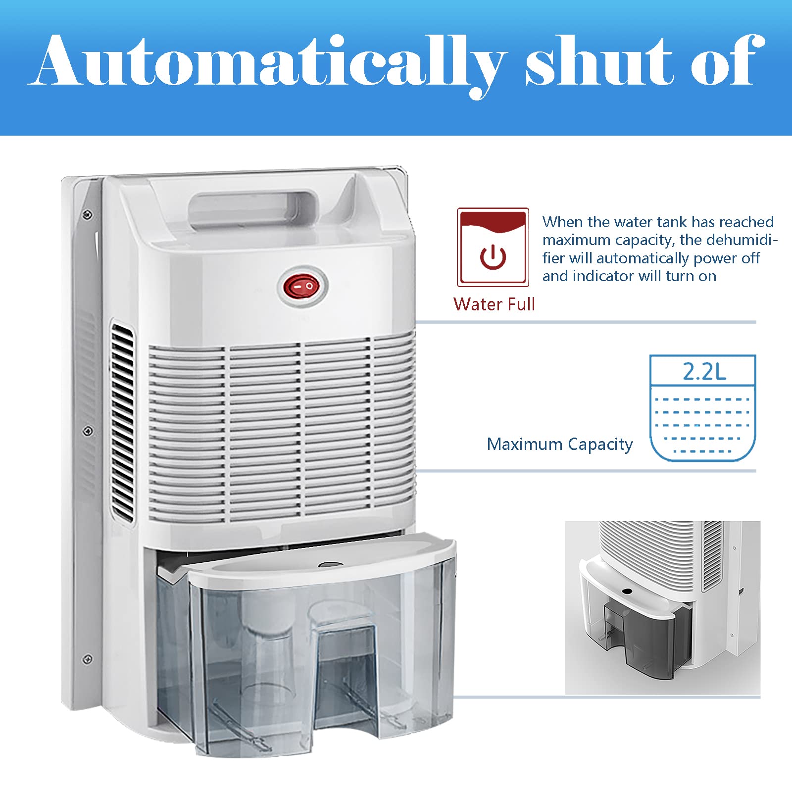 Tekola Dehumidifier Home Basement,550 Sq.ft High Humidity Remote Control,Auto Shut Off,2100ml (71 oz) Ultra Quiet Portable Air Dehumidifiers Basements,Bedroom,Bathroom,RV,Laundry Room Red
