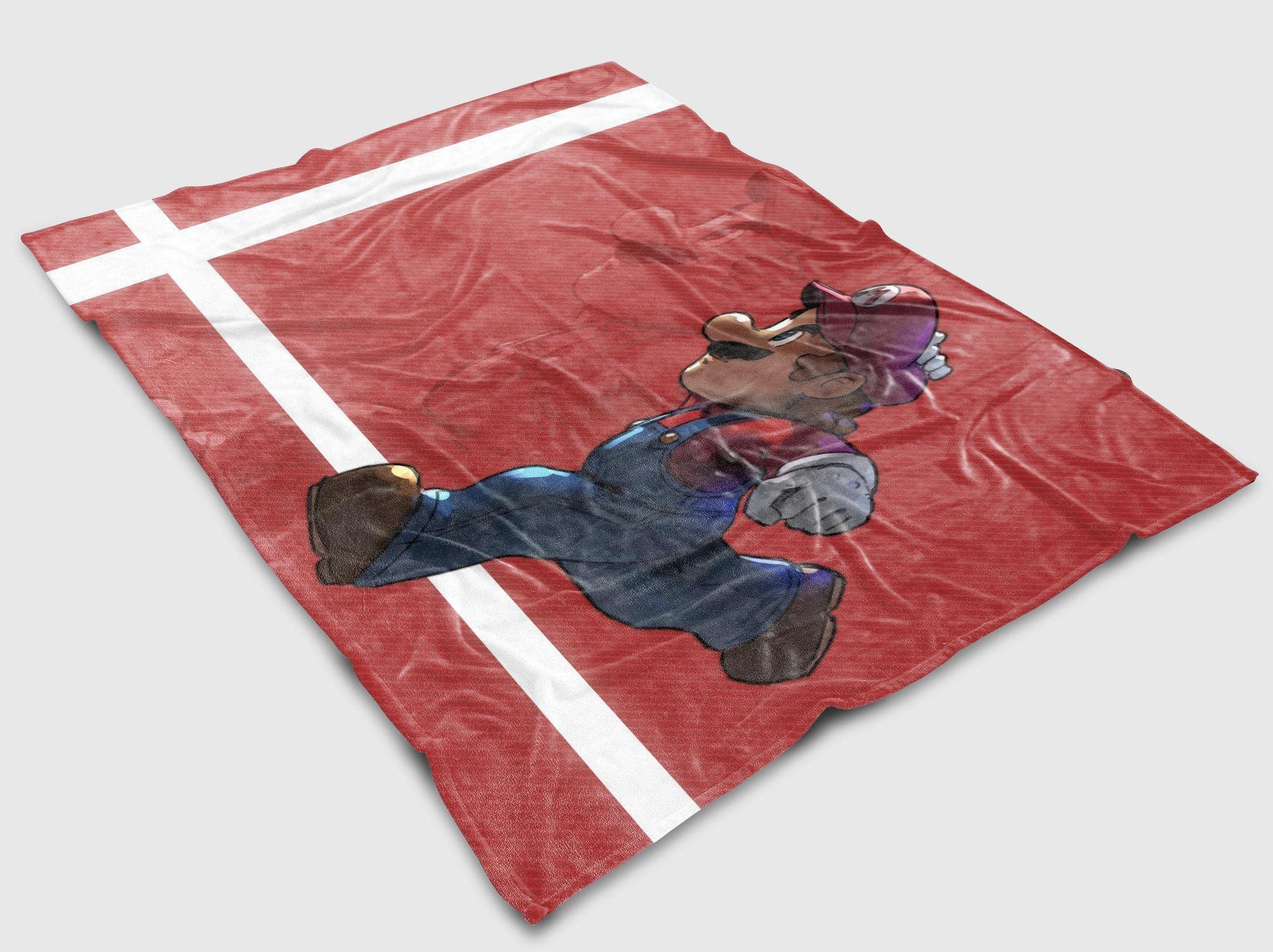 NICHIYOBI Redcap Beard Plumber Bros Game Flannel Blanket Kobayashi Tohru Kanna Lightweight Cozy Throw Blanket Warm Bed Blanket fit Sofa and Couch (04,Medium 60x50in)