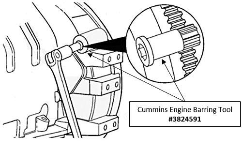 Moker Cummins Barring Tool - Engine Barring/Rotating Tool Compatible with Cummins B/C Series & Dodge Pickups 3.9L, 5.9L, 6.7L & 8.3L diesels Engines,Replaces # 3824591A, 5299073 and 7471A
