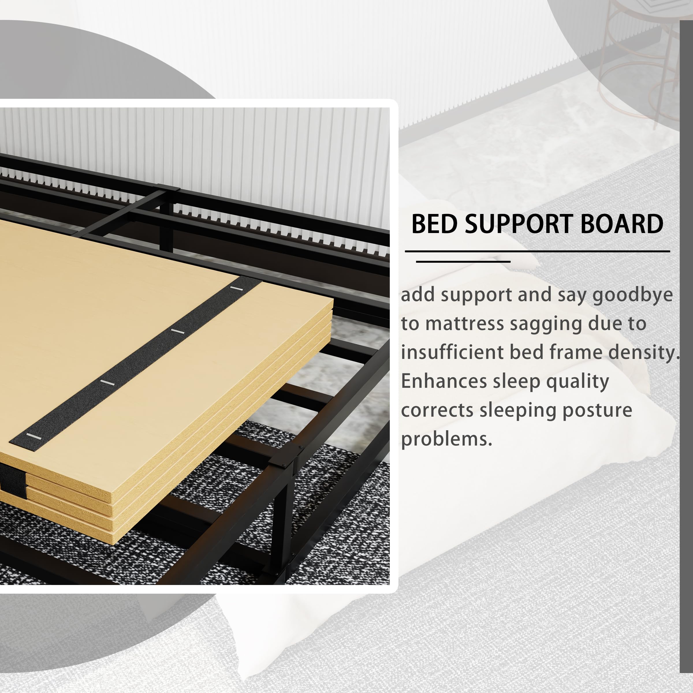 Yarfyk for Full Size (60"x30") Bed slats, Foldable Box Spring, no Assembly Required,