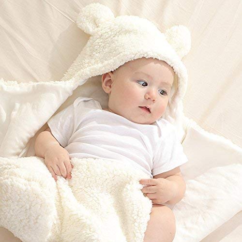 Nunibum Baby Swaddle Blanket Boys Girls Cute Cotton Plush Receiving Blanket Newborn Sleeping Wraps for 0-6 Months