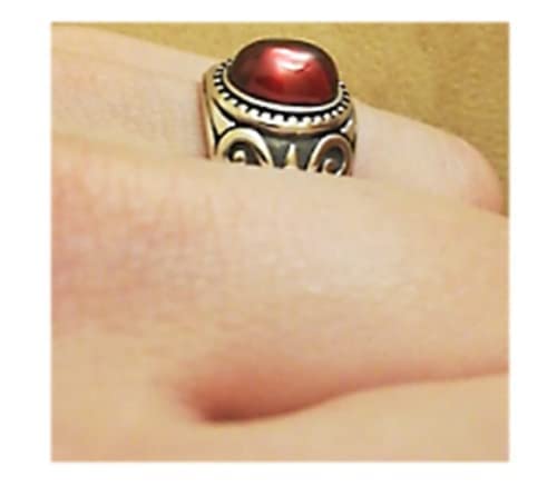 Red Garnet S925 Silver Damon salvatore heart TVD Ring Real ring For Men or woman, leaves Engraved, gemstone Fine Jewelry (9)