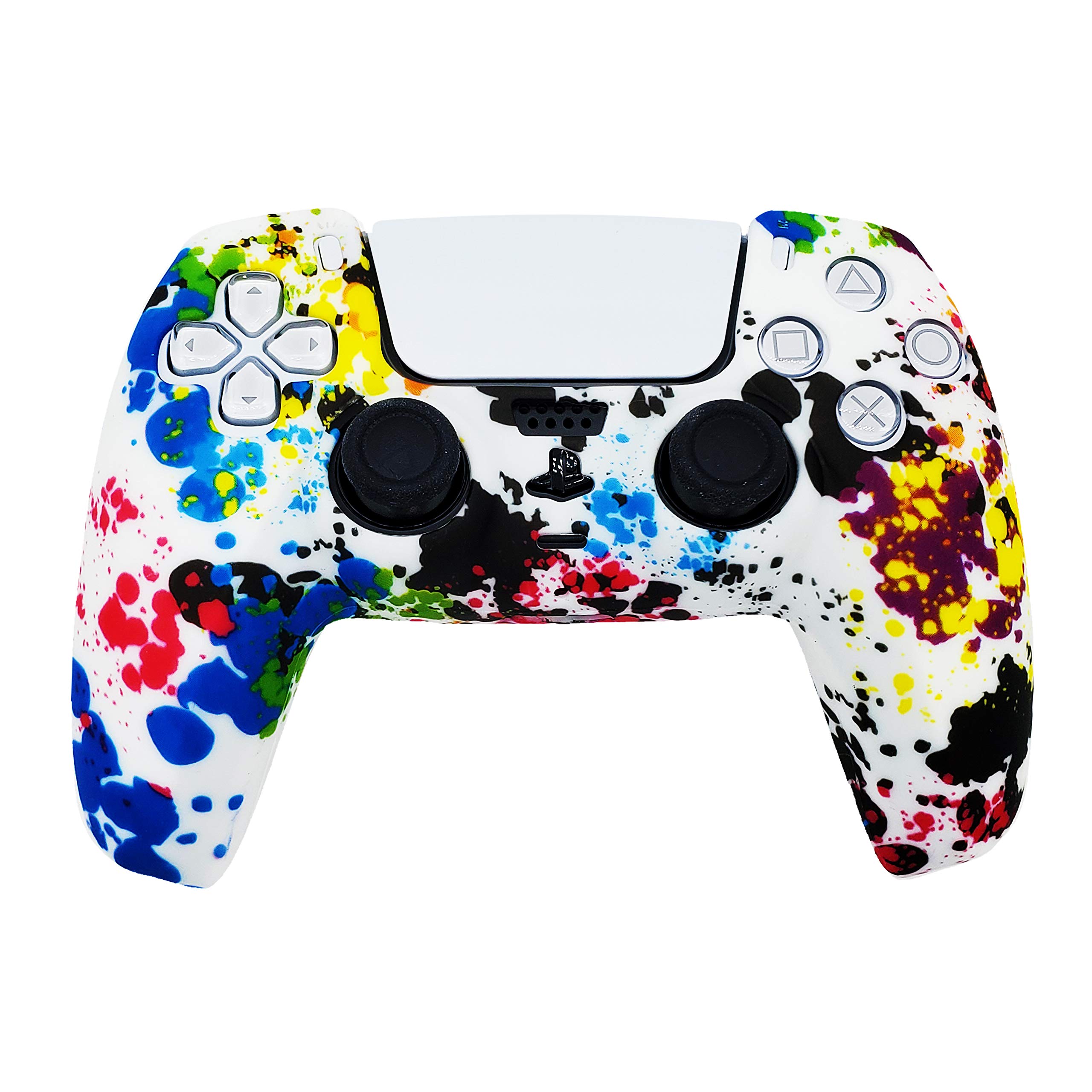 PS5 Silicone Gel Grip Controller Cover Skin (PS5 Paint Splash Skin) Compatible for Sony PlayStation 5, Compatible for PlayStation 5 Accessories, Wireless Controller Protector Covers, PS5 Skin