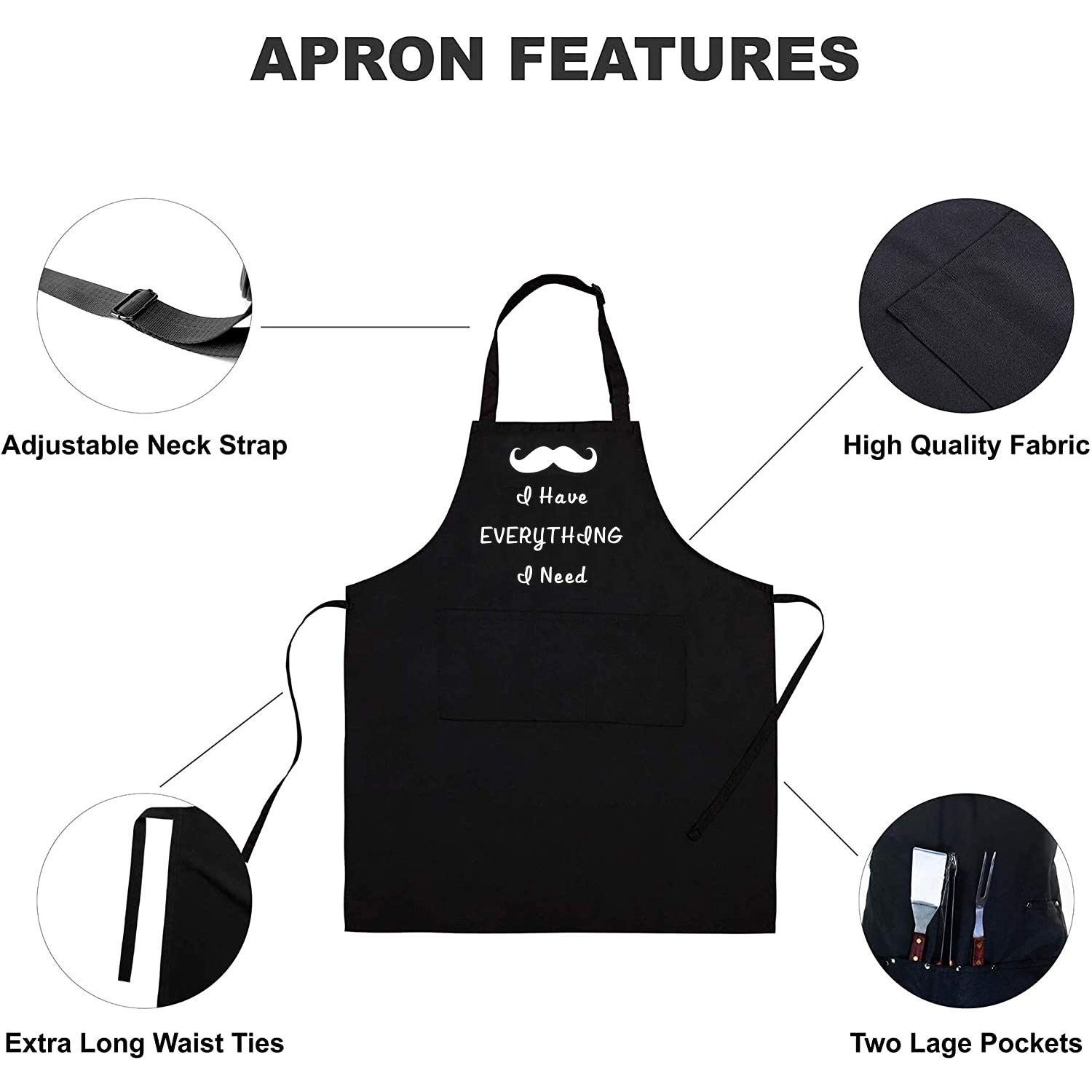 Rosoz Couples Aprons - 2 Piece Kitchen Apron Set for Engagement Wedding Anniversary, Bridal Shower Gift for Bride, Wedding Gifts for the Newly Married Couple and Valentineās Day