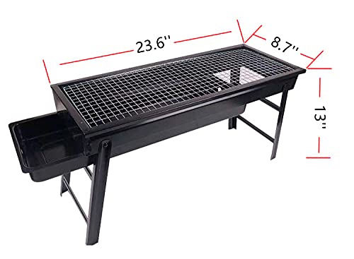 Xicennego Portable Charcoal Grill Outdoor Grill With Handle Foldable BBQ Grill For Picnic Beach Terrace Backyard Barbecue(Large)