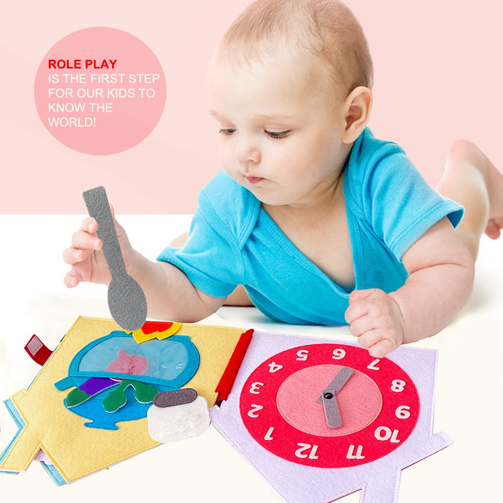 MOVEBO- Quiet Book Toddler Book (My Farm Day),Farm Animals Activity Busy Book,Felt Book,Quiet Book for Toddlers and Children
