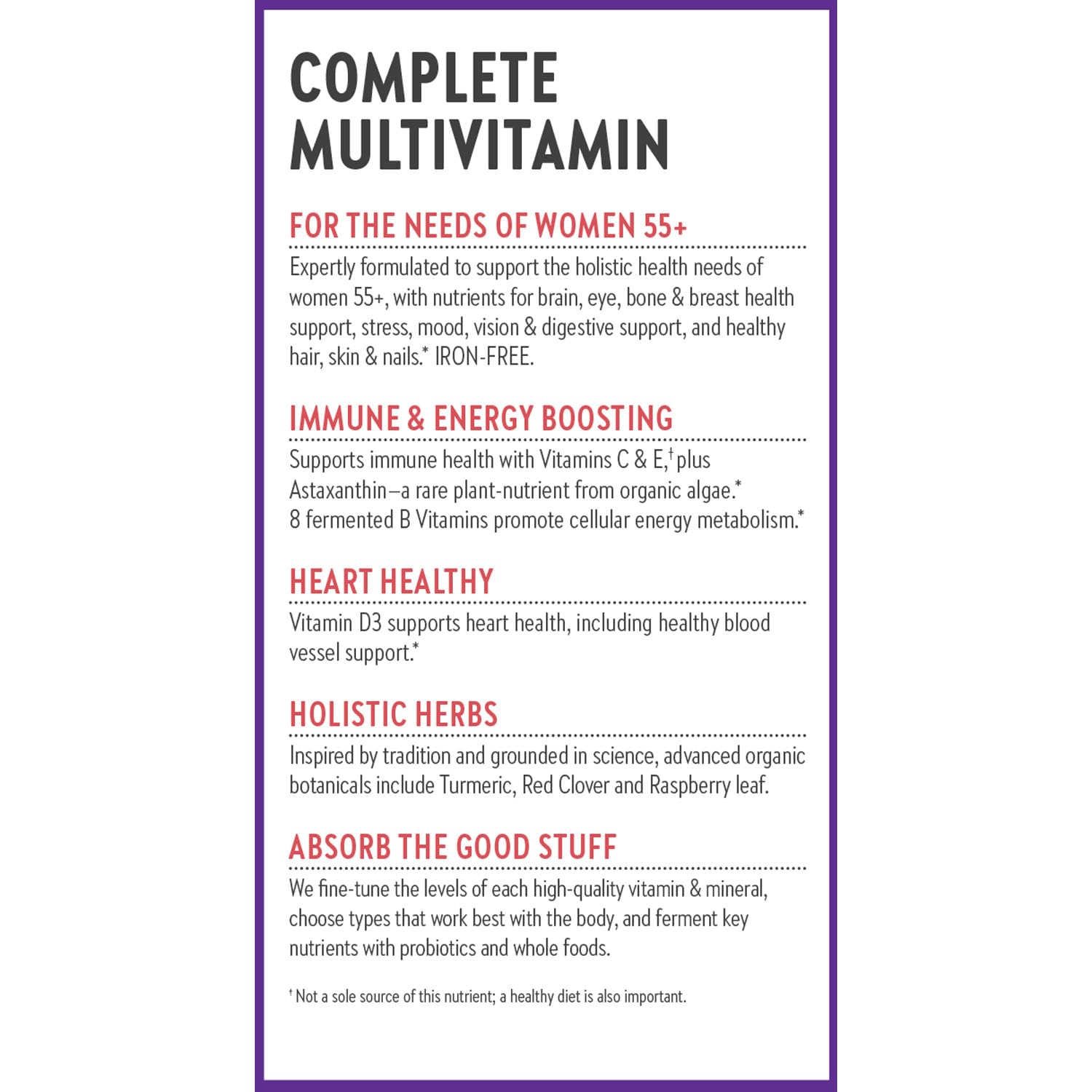 New Chapter Women's Multivitamin 50 plus for Cellular Energy, Heart & Immune Support with 20+ Nutrients + Astaxanthin - Every Woman's One Daily 55+, Gentle on The Stomach, 72 Count