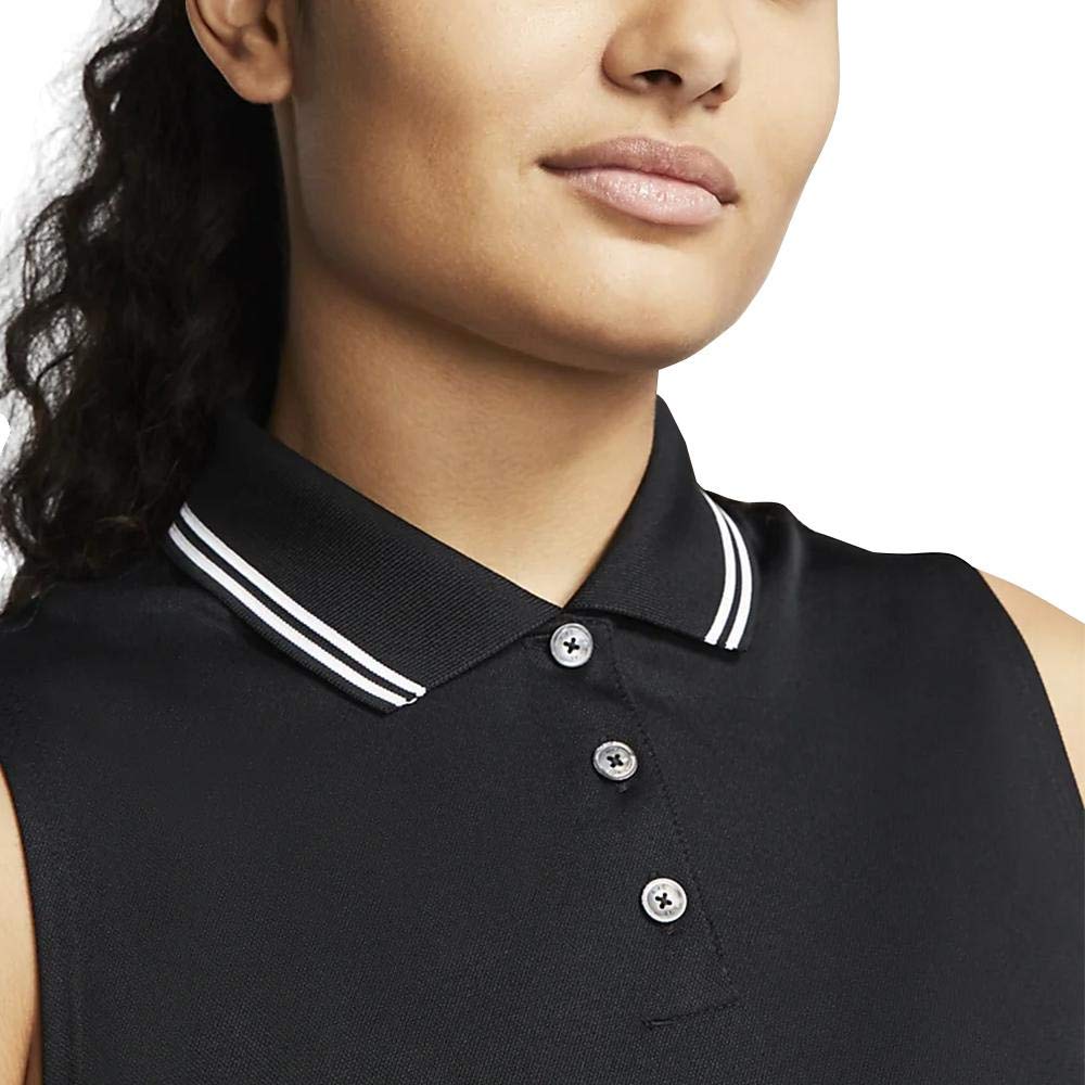 Nike Women's Nike Dri-fit Victory Polo, Black/White/White, Large