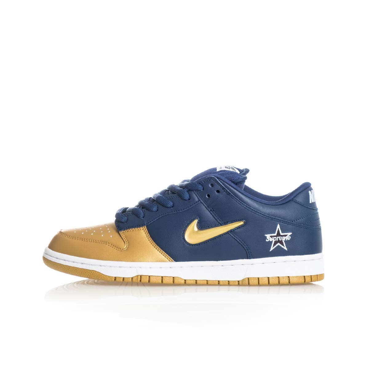 Nike Mens SB Dunk Low CK3480 700 Supreme - Jewel Swoosh Gold/Navy - Size 10