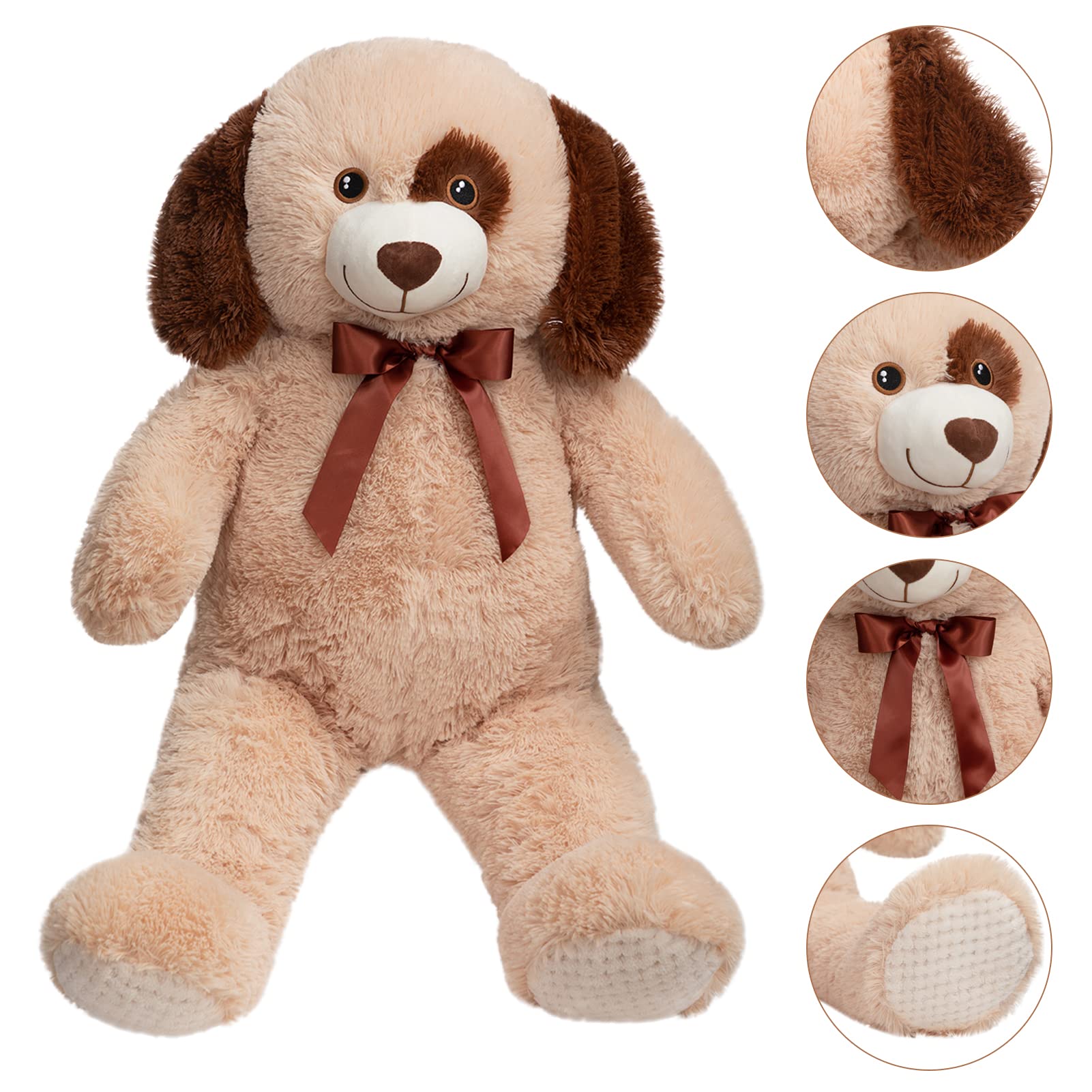 WENMOTDY Giant Panda Stuffed Animal Huge Panda Plush with Ribbon Cuddly Toy Gift for Kids Girlfriend, 39ββ