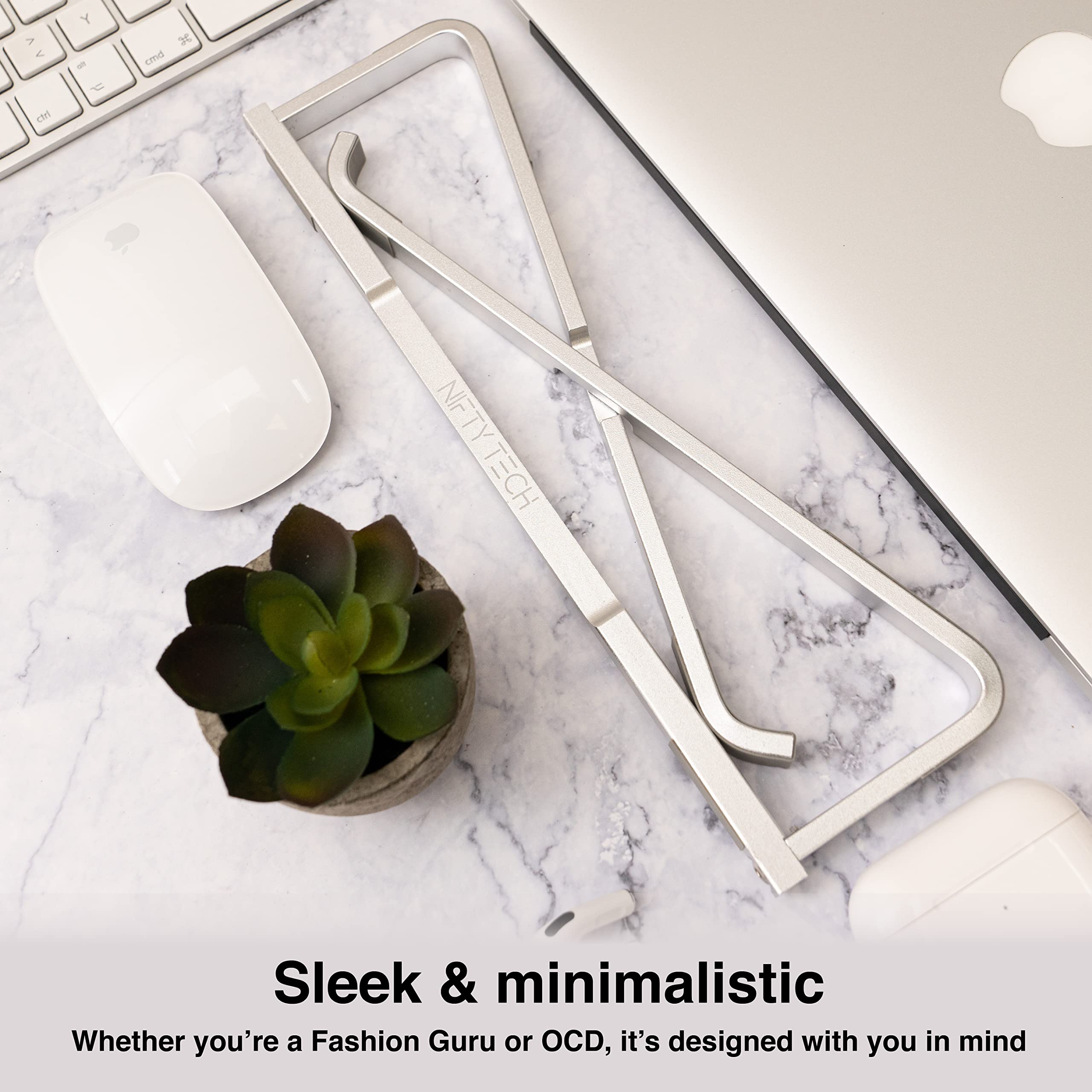 NIFTY TECH Portable Laptop Stand for 13"-18" Laptops, Anti-Slip Aluminium, Ideal for Gamers & Power Users