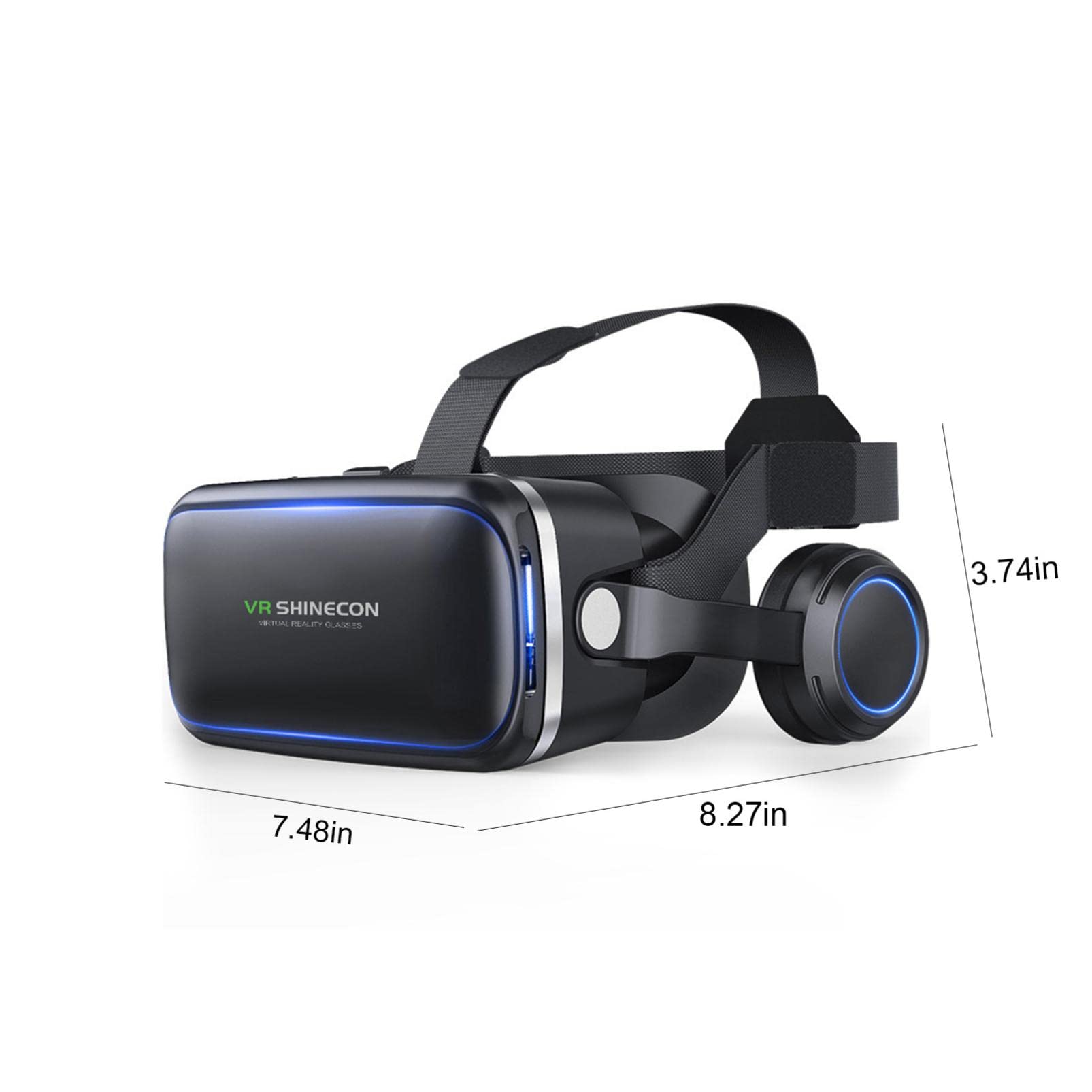 VR Blue Light Eye Protection Glasses Virtual Reality 3D Helmet 7-inch Large Screen Compatible with iOS&Android 3D Space Immersive Experience/Universal Virtual Reality Goggles for Kids&Adult