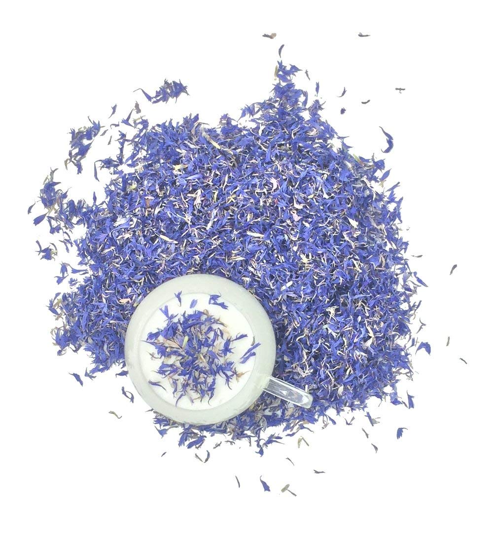 Pure Blue Cornflower Petals - 100% Natural Centaurea cyanus - Dried, Grown in Germany Herbal Cornflower Flowers for Cupcakes, Lattes, Tea Blends, Bath Products, Gifts, Crafts