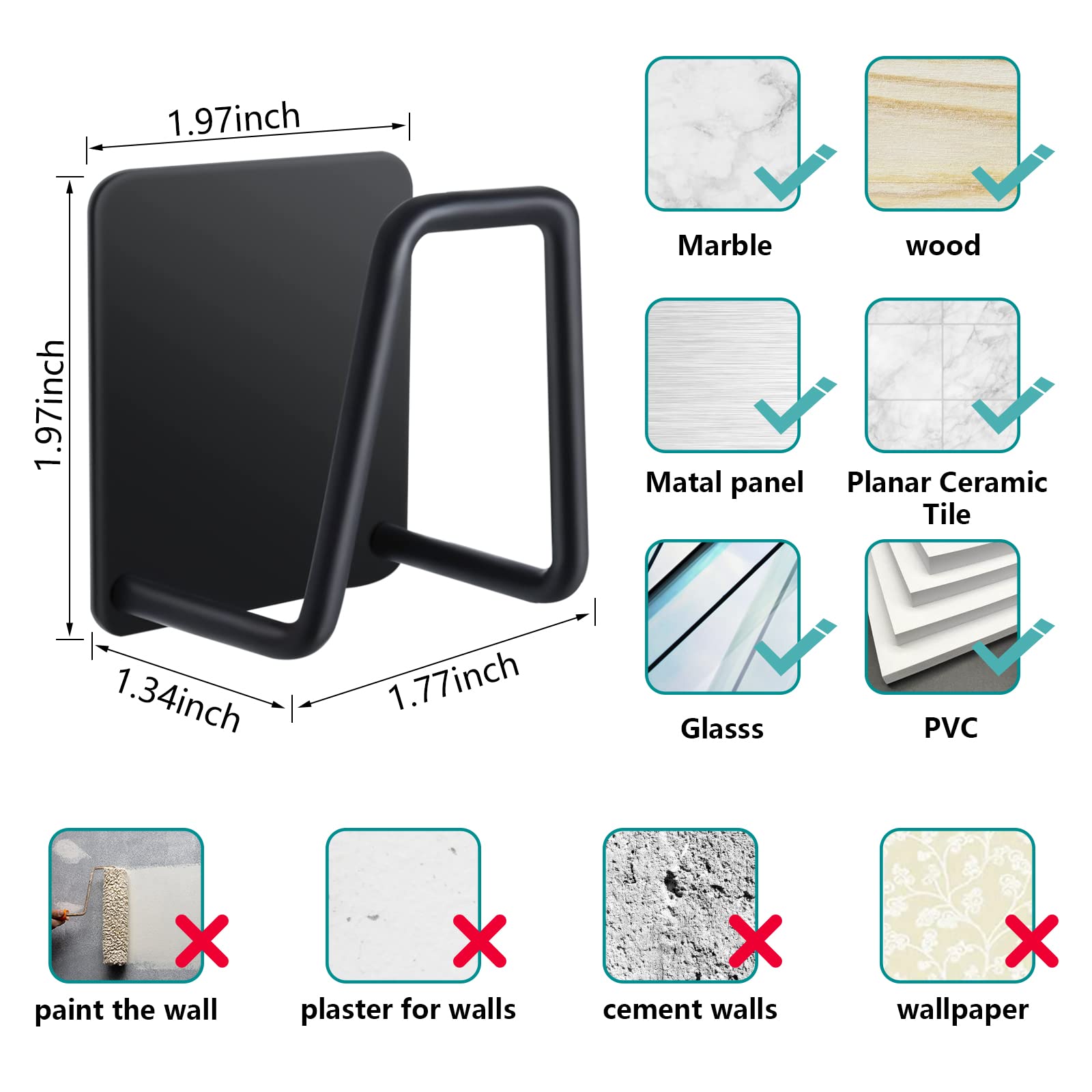 Telivava Sponge Holder for Kitchen Sink(2 Pack), Strong Adhesive Sink Sponge Holder, SUS304 Stainless Steel Sponge Holder for Kitchen Accessories - Waterproof & Quick Drying(B Style Black)