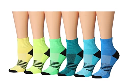 Tipi Toe Women's 12-Pairs Running & Athletic Sports Performance Ankle/Quarter Socks (WQ16-AB-N1)