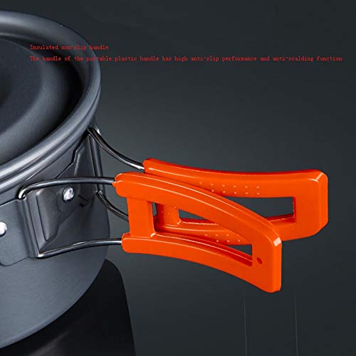 SHZBCDN Three-Piece Suit 2-3 People Outdoor Camping Portable Cooking Cookware Sets Frying Pan 1.1L Kettle 2.0L Pot