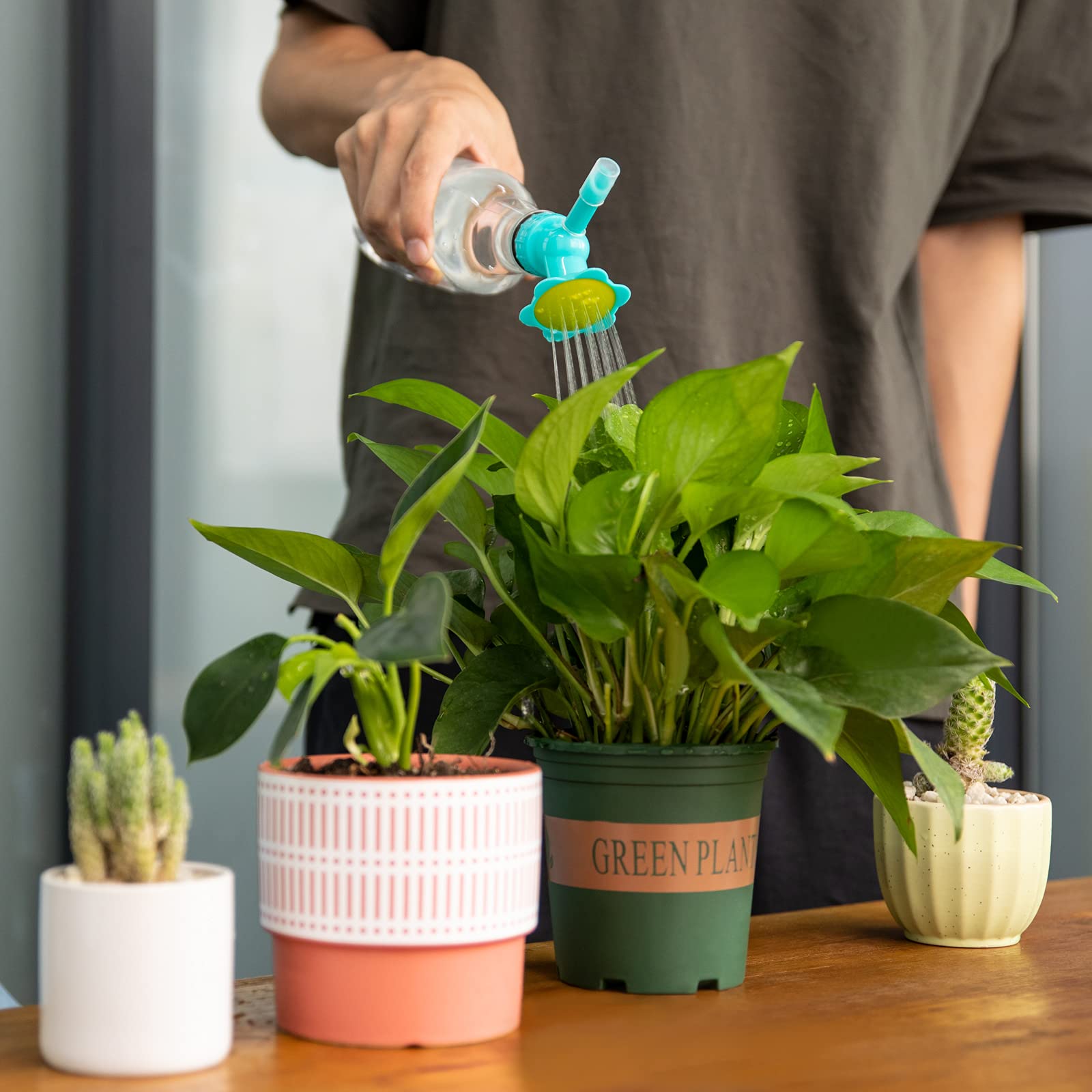 MyLifeUNIT Bottle Cap Sprinkler, Dual Head Bottle Watering Spout, Bonsai Watering Can Sprinkler Head for Indoor Seedlings