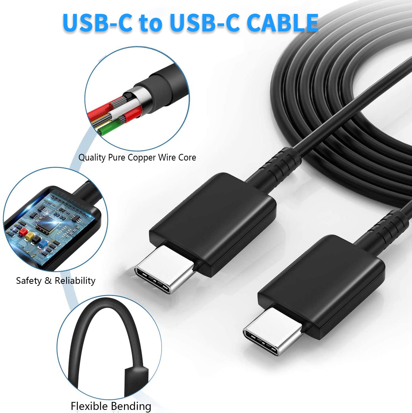 USB C Charger for Steam Deck Charger 65W 45W, Type-C PD 3.0 Fast Charger Power Adapter for Steam Deck/Nintendo Switch/Xbox /PS5 /Tablet/Laptop/Phone, Foldable USB-C Wall Adapter with 6ft C-C Cable