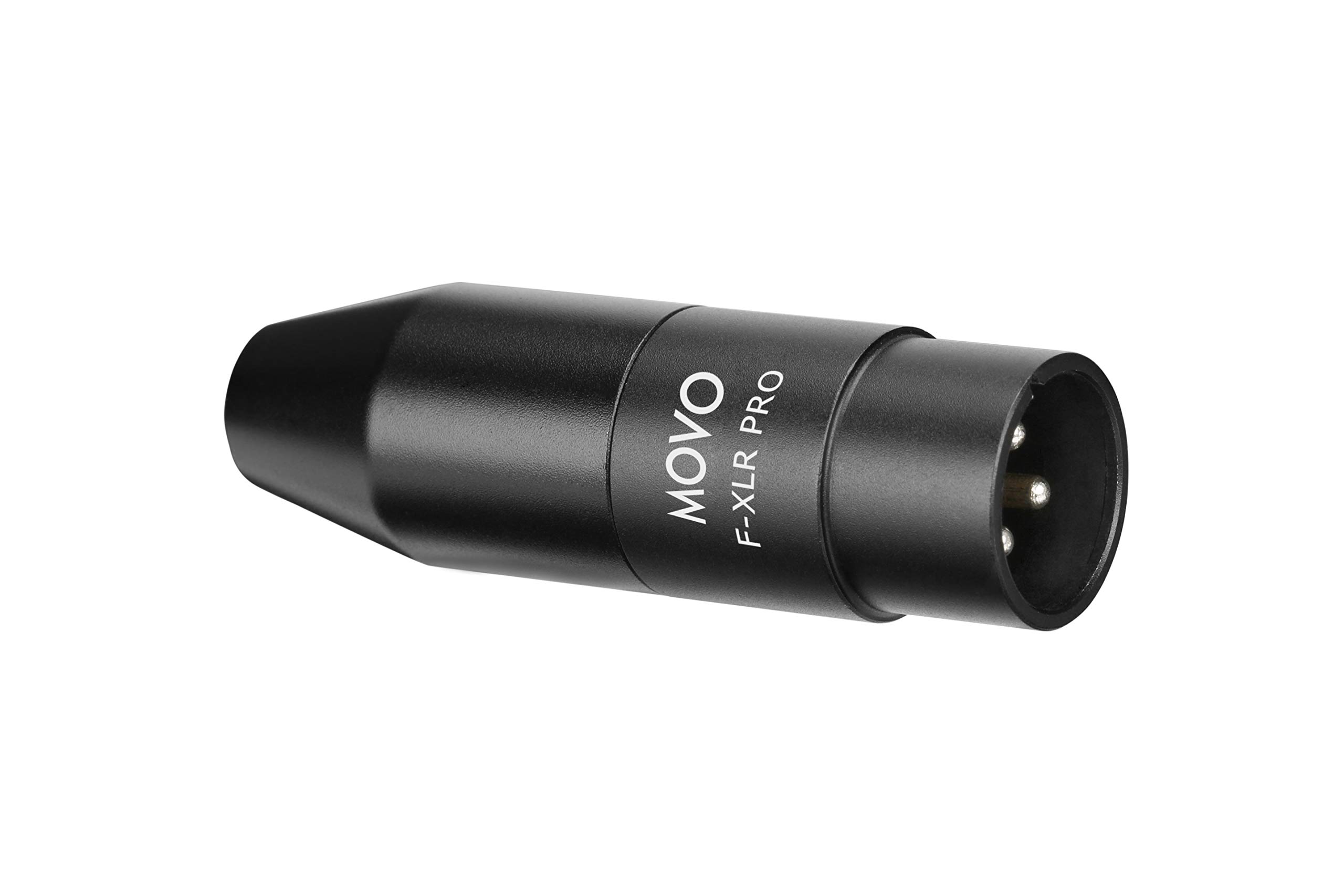 Movo FXLR-PRO 3.5mm (TRS) Mini-Jack Female Microphone Adapter to 3-pin XLR Male Connector with Integrated Phantom Power Converter